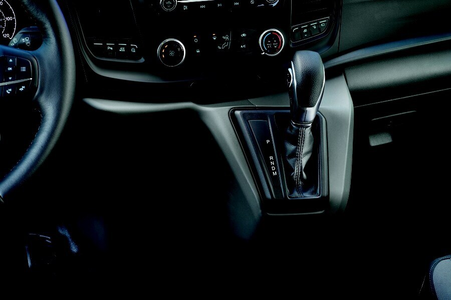 Interior shot of the centre console right shifter in a 2023 Ford ...